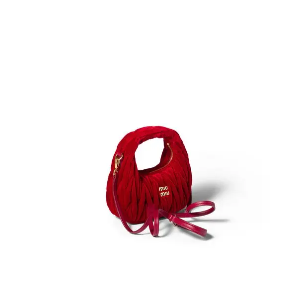 Miu Miu Wander Matelassé Velvet Mini-bag - Red