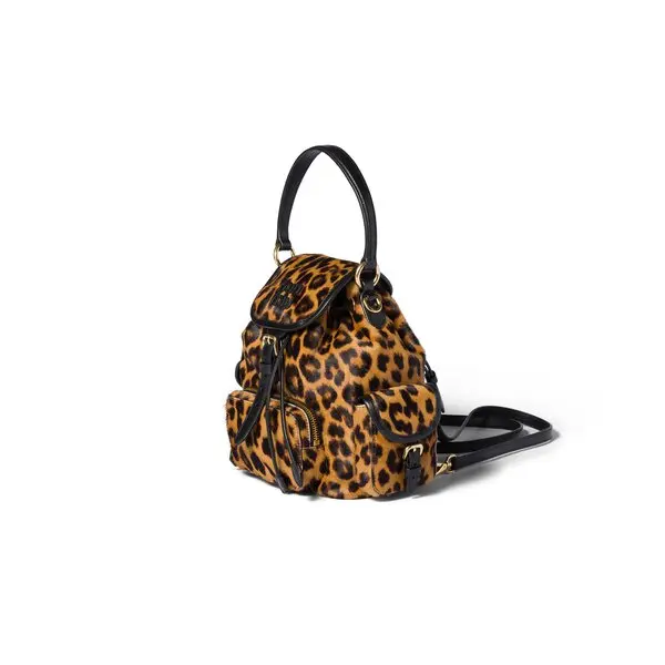 Miu Miu Printed Leather Backpack - Honey