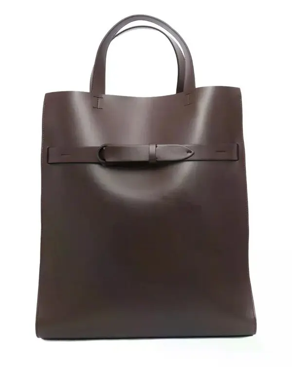 ORTIGNI Buckle-detail Leather Tote - Brown