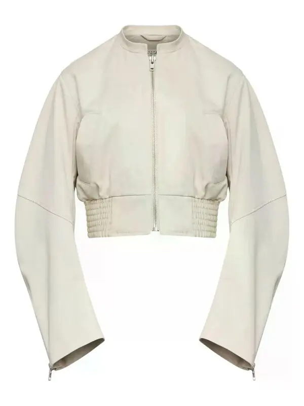 MAISON MARGIELA Cropped Quilted Waistband Bomber Jacket - Neutrals