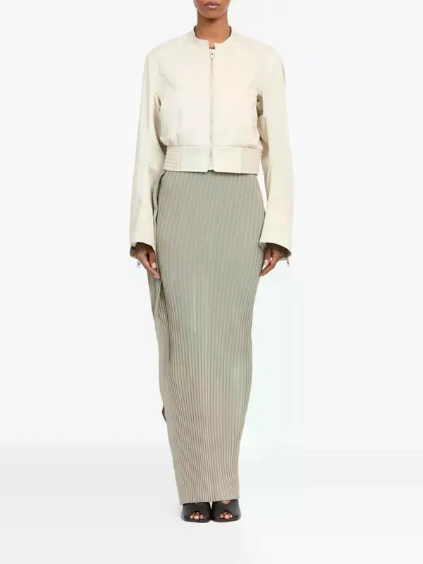 MAISON MARGIELA Cropped Quilted Waistband Bomber Jacket - Neutrals