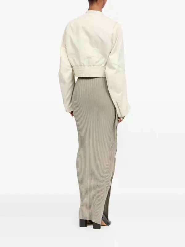 MAISON MARGIELA Cropped Quilted Waistband Bomber Jacket - Neutrals