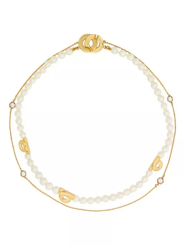 FERRAGAMO Gancini Pearl Necklace - Gold
