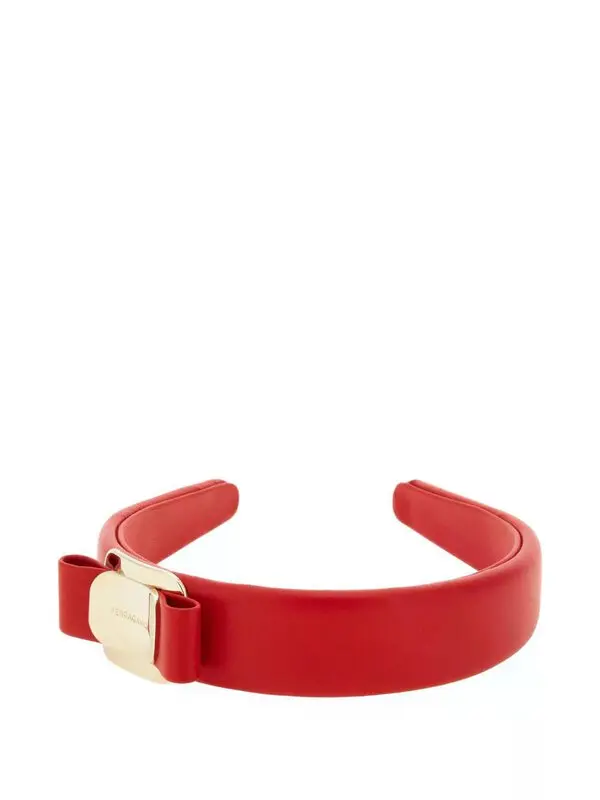 FERRAGAMO Vara Plate Bow Headband - Red