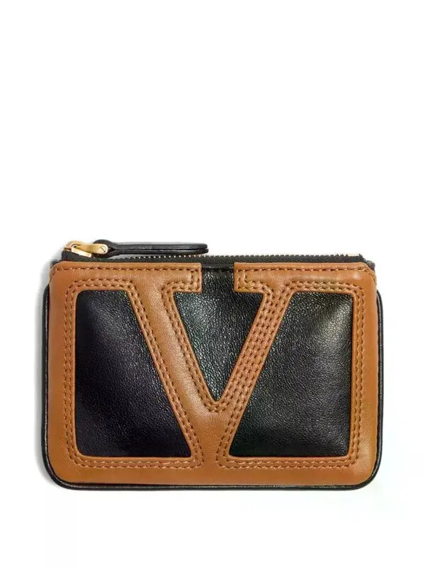 Valentino Garavani Logo-embellished Leather Card Holder - Black