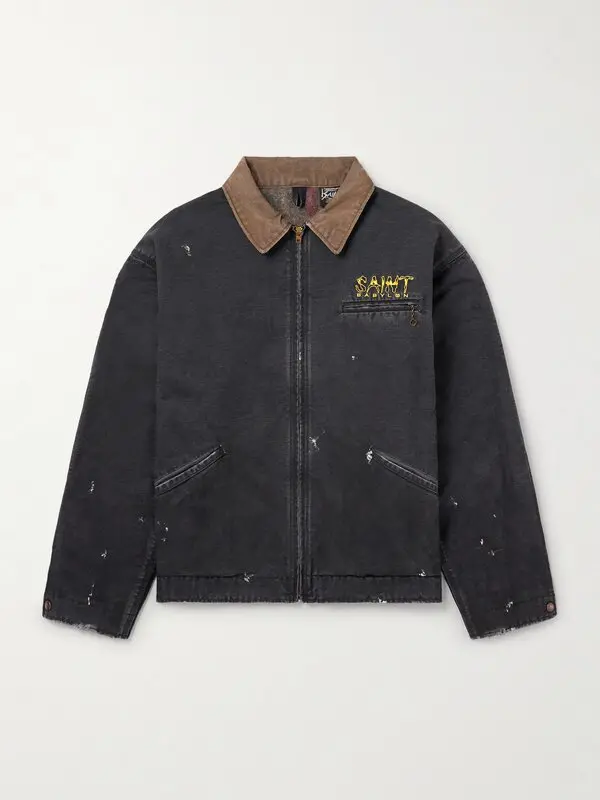 SAINT MXXXXXX Babylon Detroit Logo-embroidered Jacket