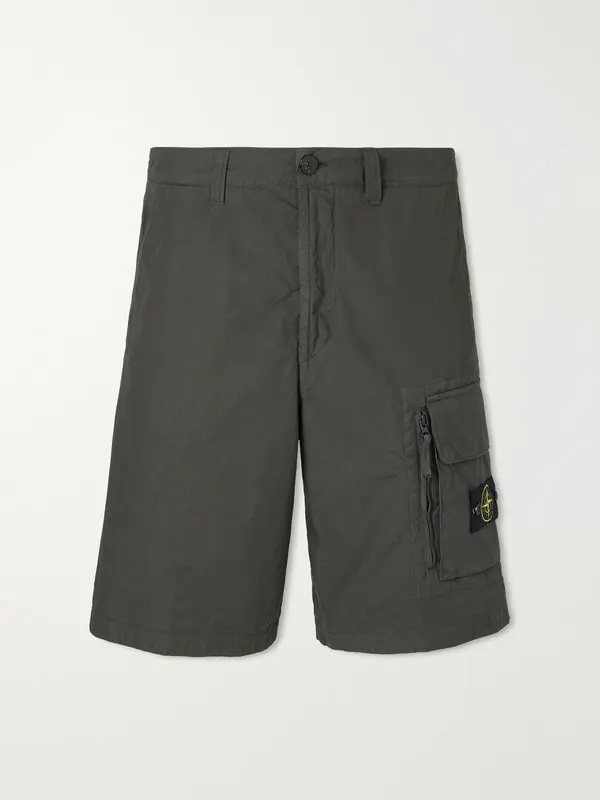 Stone Island Straight-leg Cotton-canvas Cargo Shorts