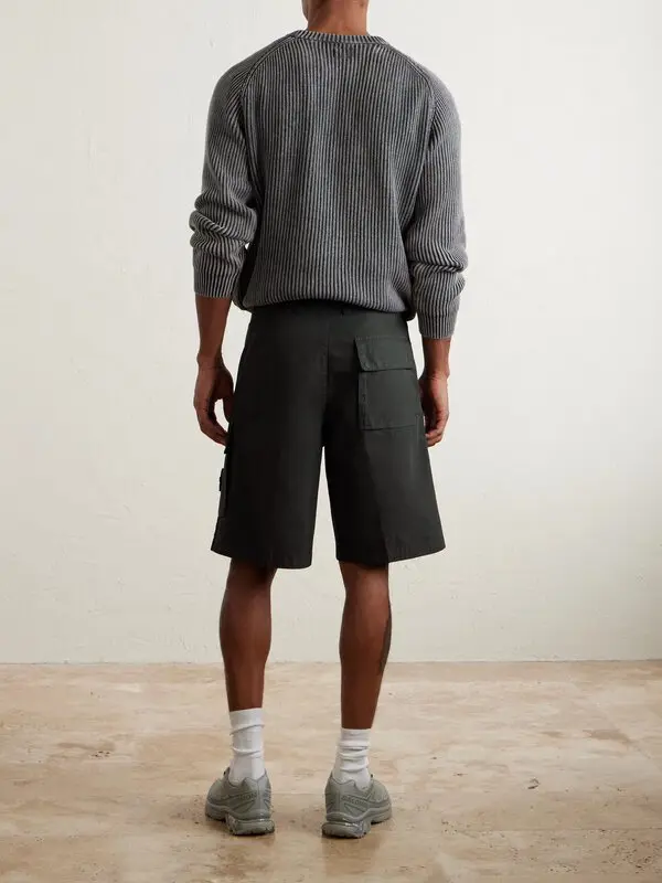 Stone Island Straight-leg Cotton-canvas Cargo Shorts