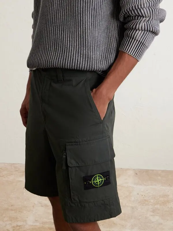 Stone Island Straight-leg Cotton-canvas Cargo Shorts