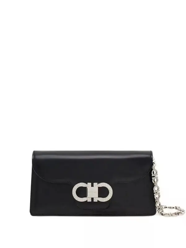 FERRAGAMO Crystal-embellished Gancini Clutch