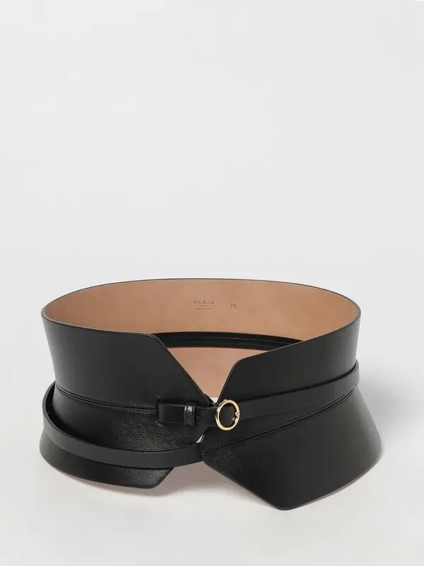 Alaïa Wide Leather Waist Belt - Black