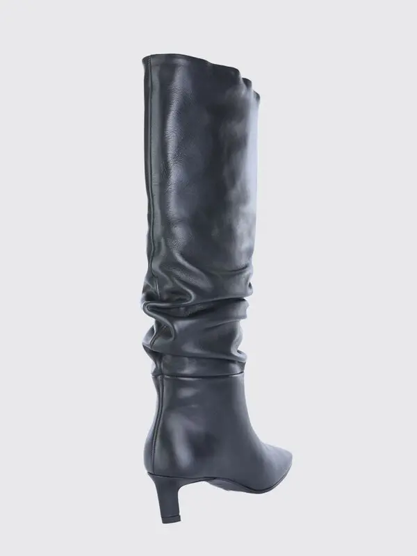 ALOHAS Draped Knee-high Boots In Smooth Leather - Black