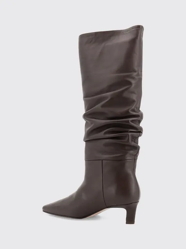 ALOHAS Draped Knee-high Boots In Smooth Leather - Brown