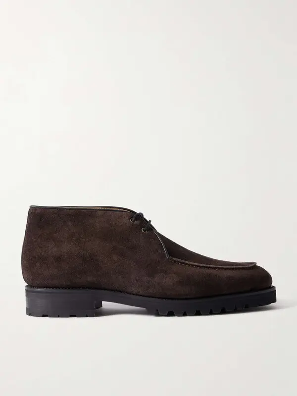 MAJORDOME Nubuck Chukka Boots - Dark Brown