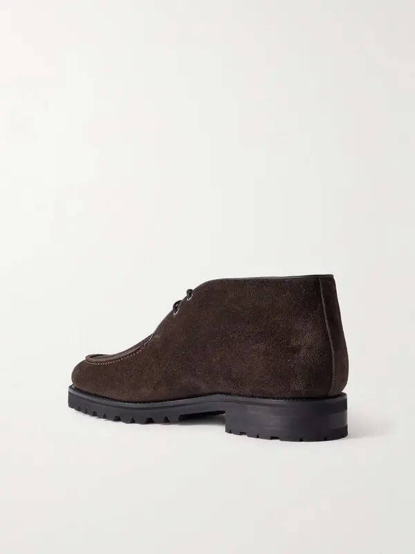 MAJORDOME Nubuck Chukka Boots - Dark Brown
