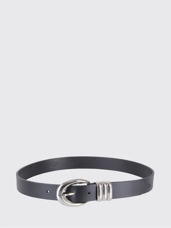 Federica Tosi Emily Smooth Leather Belt With Pin Buckle - Black