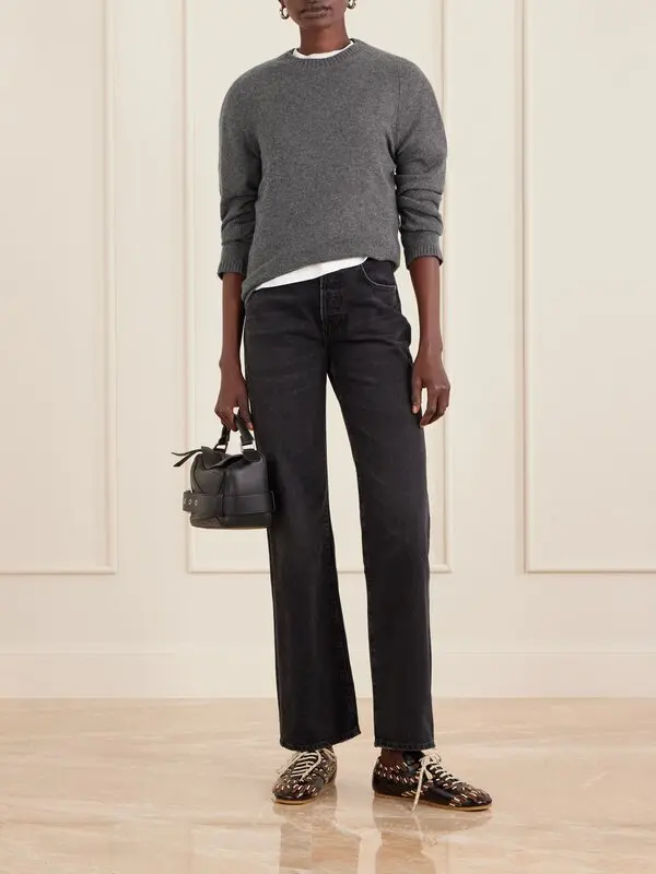 THE ELDER STATESMAN Laurel Cashmere Sweater - Gray