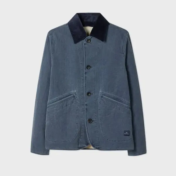 Paul Smith Washed Indigo Self-quilted Cotton Jacket - Blue