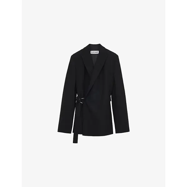 Loewe Peak-lapel Wool-blend Jacket - Black