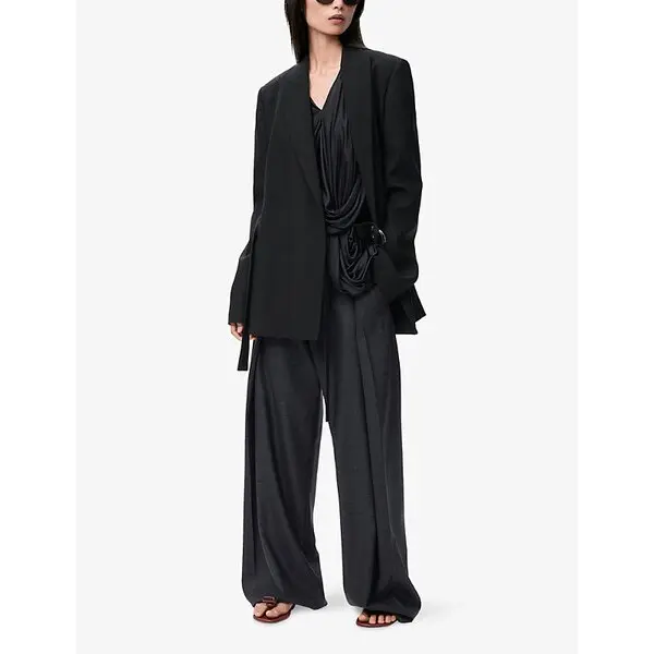 Loewe Peak-lapel Wool-blend Jacket - Black