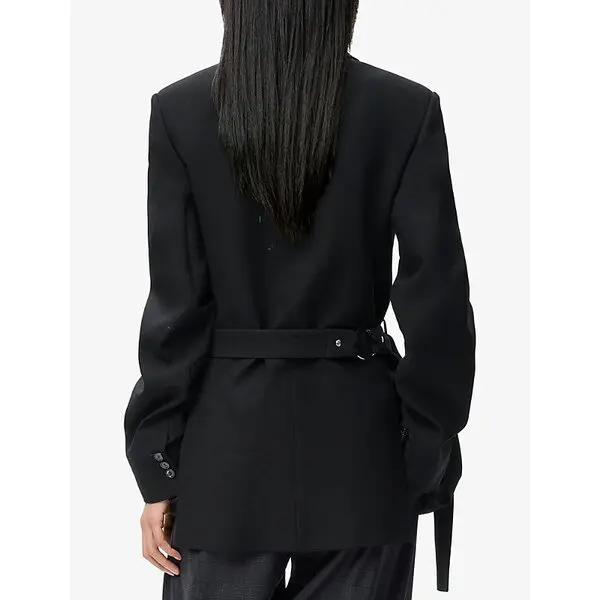 Loewe Peak-lapel Wool-blend Jacket - Black