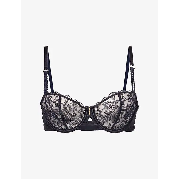 AUBADE Satin Memories Half-cup Lace Bra - Deep Sea