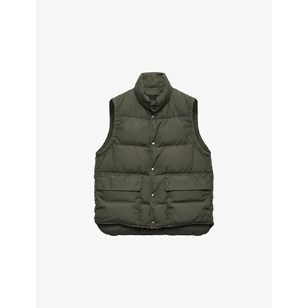 Prada Logo-embroidered Cotton-down Gilet - Green