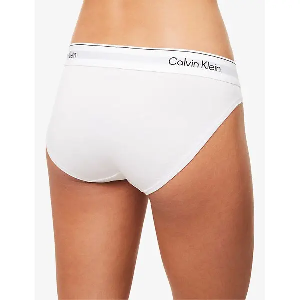 Calvin Klein Icon Branded Cotton And Modal-blend Bikini Briefs - White