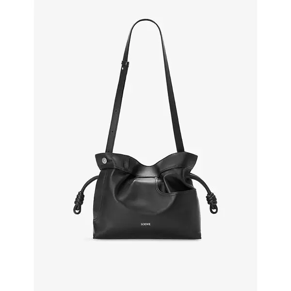 Loewe Flamenco Panta Medium Leather Clutch - Black