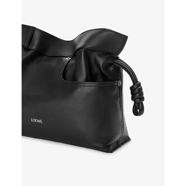 Loewe Flamenco Panta Medium Leather Clutch - Black