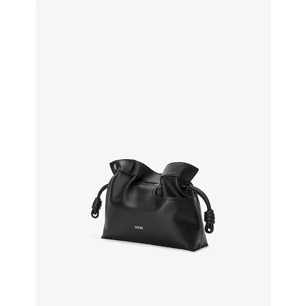 Loewe Flamenco Panta Medium Leather Clutch - Black