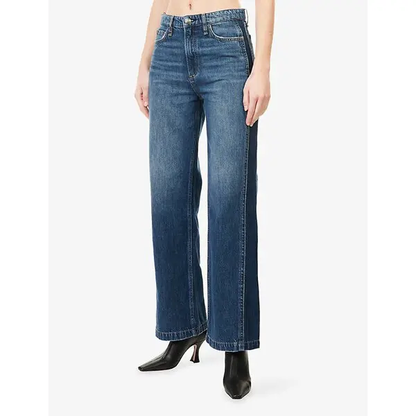 Rag & Bone Logan Spliced Wide-leg Denim Jeans