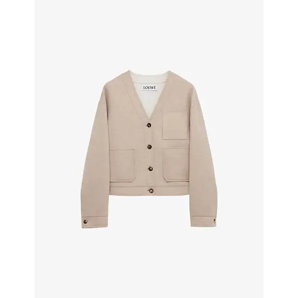 Loewe V-neck Wool-cashmere Blend Cardigan