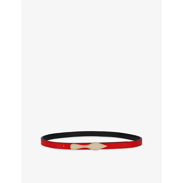 CHRISTIAN LOUBOUTIN Bettina Leather Belt - Black/loubi/gold