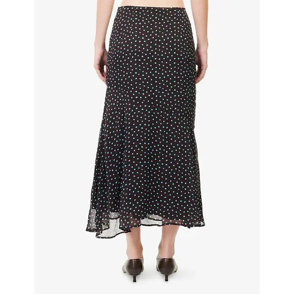 AMY LYNN Chiffon Polka Dot Maxi Skirt