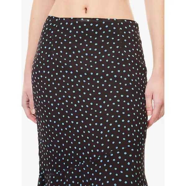 AMY LYNN Chiffon Polka Dot Maxi Skirt