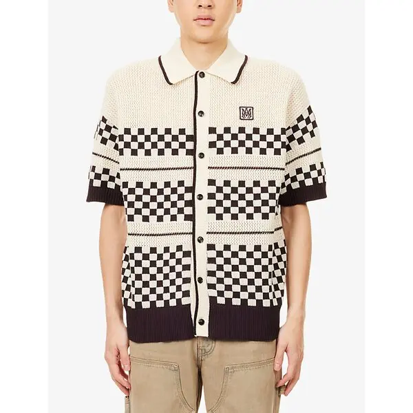 Amiri Checkered Short-sleeves Wool-blend Shirt