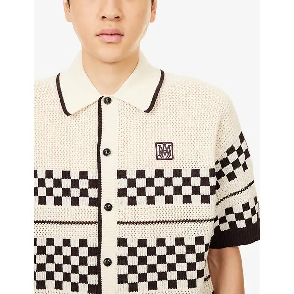Amiri Checkered Short-sleeves Wool-blend Shirt