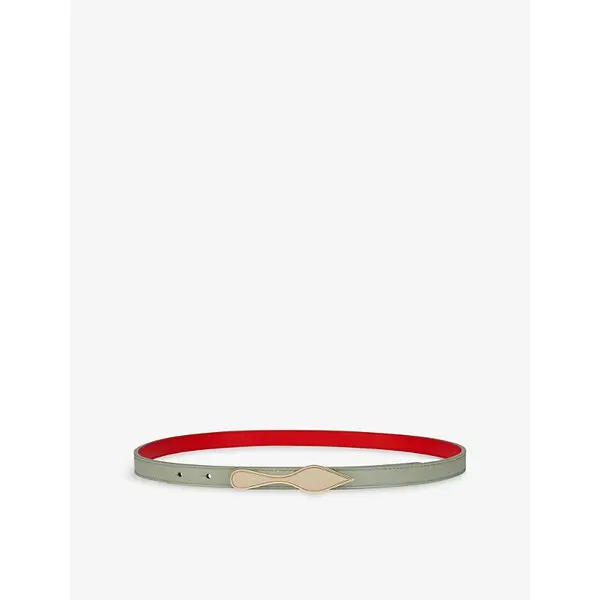 CHRISTIAN LOUBOUTIN Bettina Leather Belt - Haiiro/loubi/gold