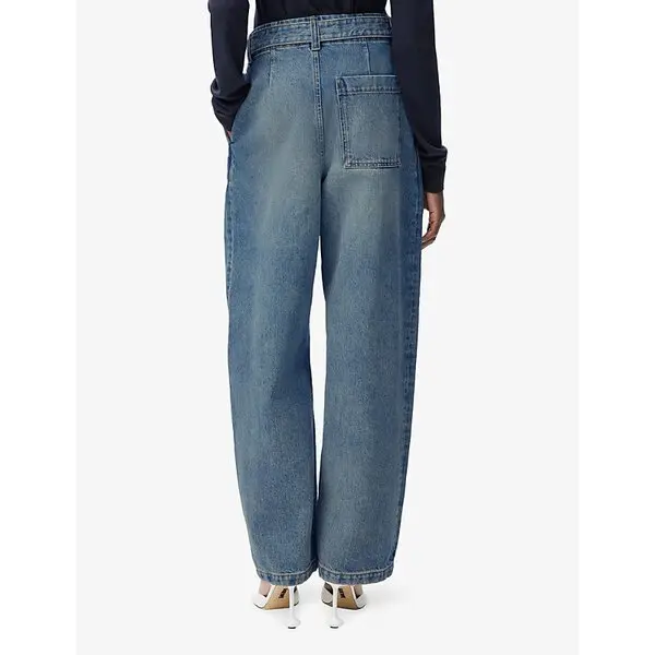 Loewe Pleated Wide-leg Denim Trousers