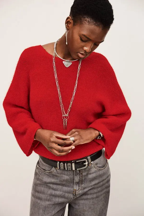 Ba&sh Isaac Reversible Sweater - Red