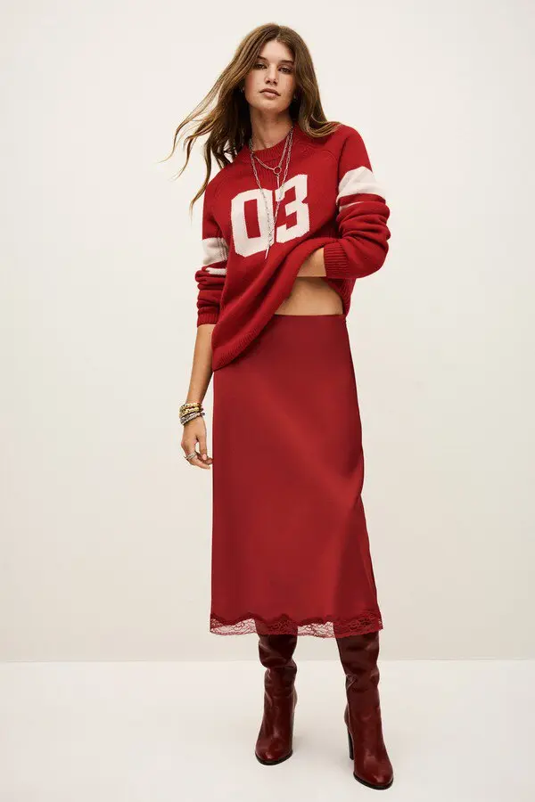 Ba&sh Cyla Midi Skirt - Red