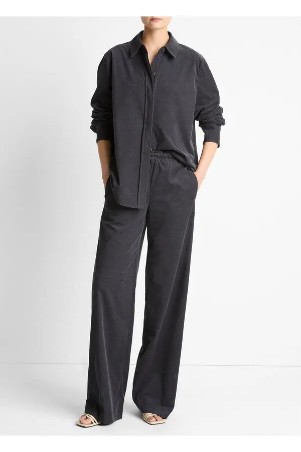 Vince Cotton Corduroy Pull-on Pant - Gray