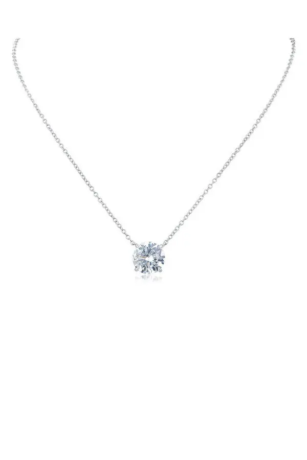 KENNETH JAY LANE Round Cubic Zirconia Pendant Necklace - Natural