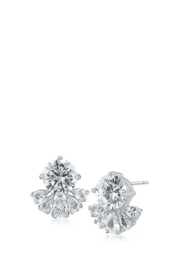 KENNETH JAY LANE Round And Pear Cz Stud Earrings - Natural