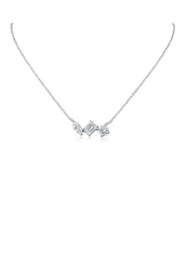 KENNETH JAY LANE Multi Shape Cz Pendant Necklace - Natural