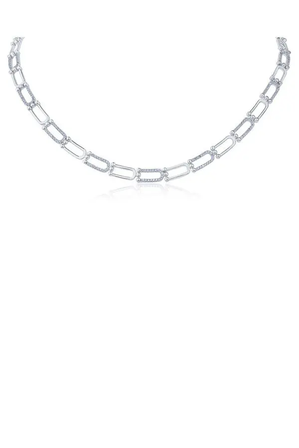 KENNETH JAY LANE Cz Link Collar Necklace - Red