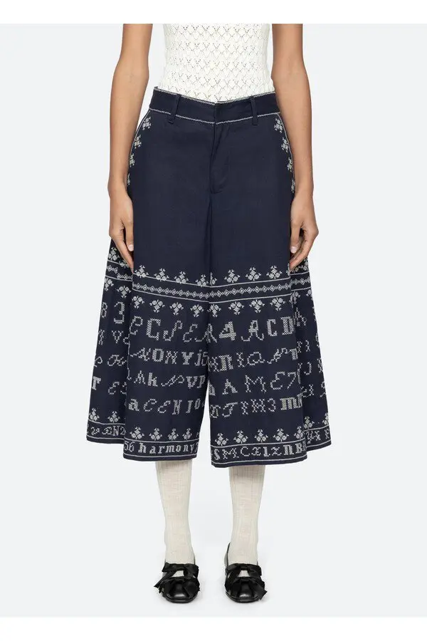 Sea Kit Embroidered Culottes