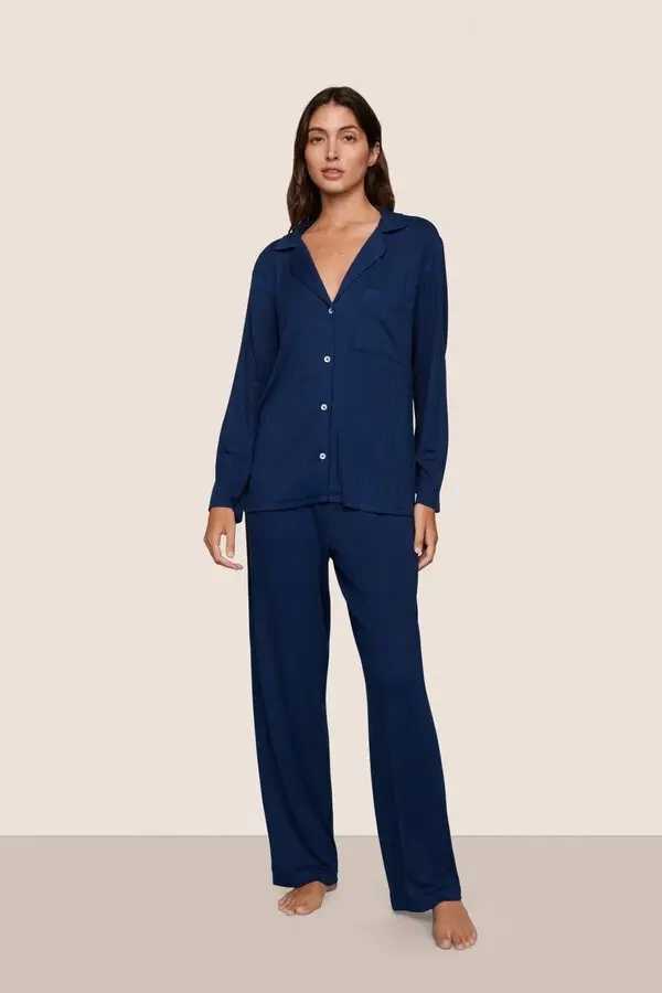 Eberjey Gisele Tencel Modal Rib Long Pj Set