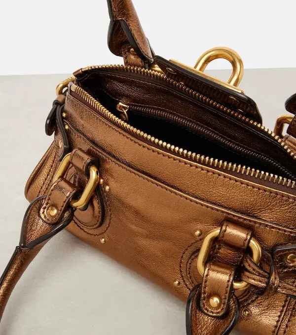 Chloé Paddington Metallic Leather Shoulder Bag - Gold